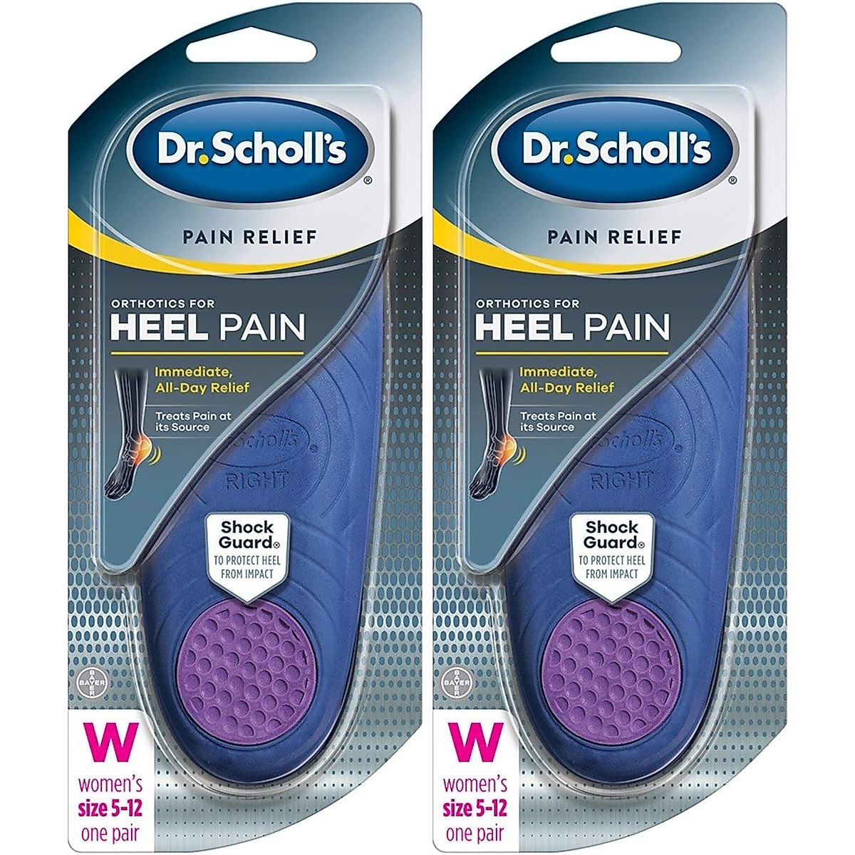 Dr. Scholl's Heel Pain Relief Orthotics Women's 5-12 1 Pair (Pack of 2)