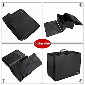 ENGPOW Fireproof Document Organizer Box with Lock,Collapsible Hard File Storage Box,Multi-Layer Waterproof Portable Travel Home Filing Storage Fireproof Safe for Important File,Cash,Letter/Legal Size