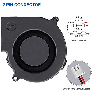 GDSTIME 75mm x 30mm 7530 DC 12 Volt Brushless Turbo Blower Cooling Fan 2Pin