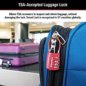 Master Lock Padlock, Set Your Own Combination TSA Locks for Luggage, Travel Zipper Lock with Cable Shackle is 1-3/16 in. Wide, Colors May Vary, 4688T, 2 Count (Pack of 1)