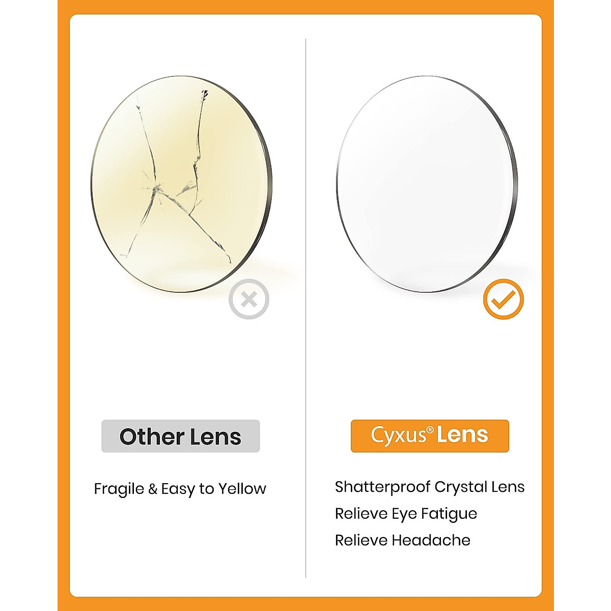 Cyxus Blue Light Glasses for Women Men Round UV Blocking Computer Glasses Clear Lens Metal Large Frame Eyewear Ultra Light Relieve Digital Screen Eye Strain, Headache