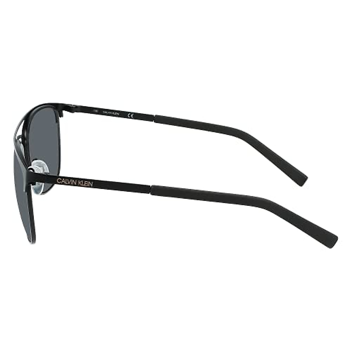 Calvin Klein Men's CK20123S Square Sunglasses, Matte Black/Solid Smoke, One Size