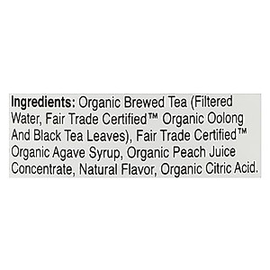 Eat The Change Just Ice Tea Organic Peach Oolong Tea, Kosher, 16 Fluid Ounces (Pack Of 12)