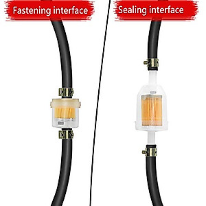 CocoMocart 10-Foot Length Stretchy 1/4 Inch ID Fuel Line+20pcs 2/5" ID Hose Clamps for Kawasaki Kohler Briggs & Stratton Small Engines