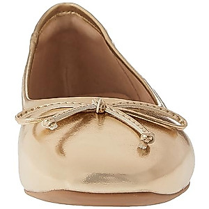 The Drop Women's Pepper Ballet Flat with Bow, Gold, 5