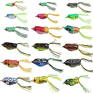 Hollow Body Frog Freshwater & Saltwater Float on Water Lure Kit (18 PCS)
