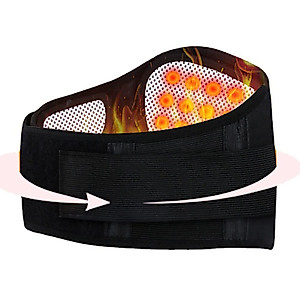 ZFF Lower Back Support Belt Self-Heating Lumbar Support Brace for Pain Relief and Injury Prevention Magnetic Therapy Abdominal and Back for Men and Women Breathable (Color : Black, Size : XX-Large)