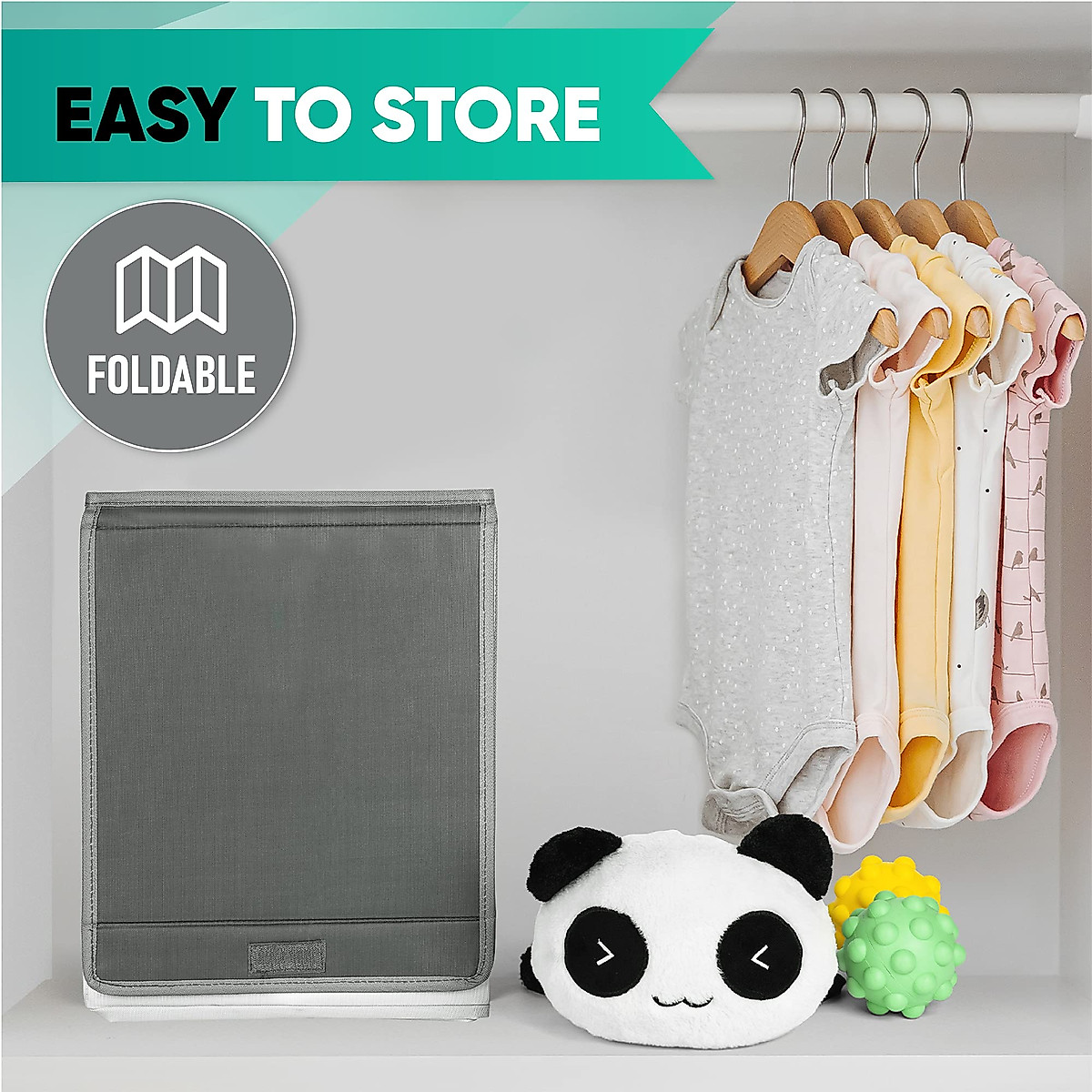 Kids Toy Storage Box (2pc) Large, Lightweight Collapsible Sturdy Toy Storage w/Flip-Top Lid & Handles – Fabric Chest/Bin/Basket/Trunk/Organizer for Toddler (24.5" x 12" x 16") (Dog & Elephant)