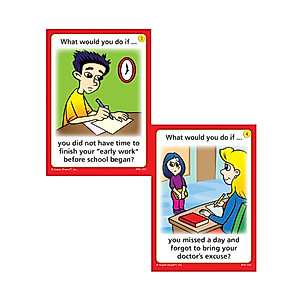 Super Duper Publications | What Would You Do at School If… Fun Deck | Social Skills Flash Cards | Educational Learning Materials for Children