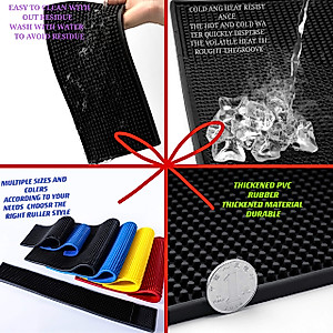 Bar Mat 4Pack IMIYOKU 0.4" Thick Durable Bar Mat for Spills Service Mat for Coffee Bars Restaurants and Counter Top Dish Drying Mat Glass Drying Mat (Black 1PC/18" x 12" +1PCS/23" x 3" +2PC/12" x 6")