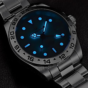 Pagani Design Watches for Men Automatic Mechanical GMT 42mm Sport Waterproof Stainless Steel Sapphire Glass Wrist Watch