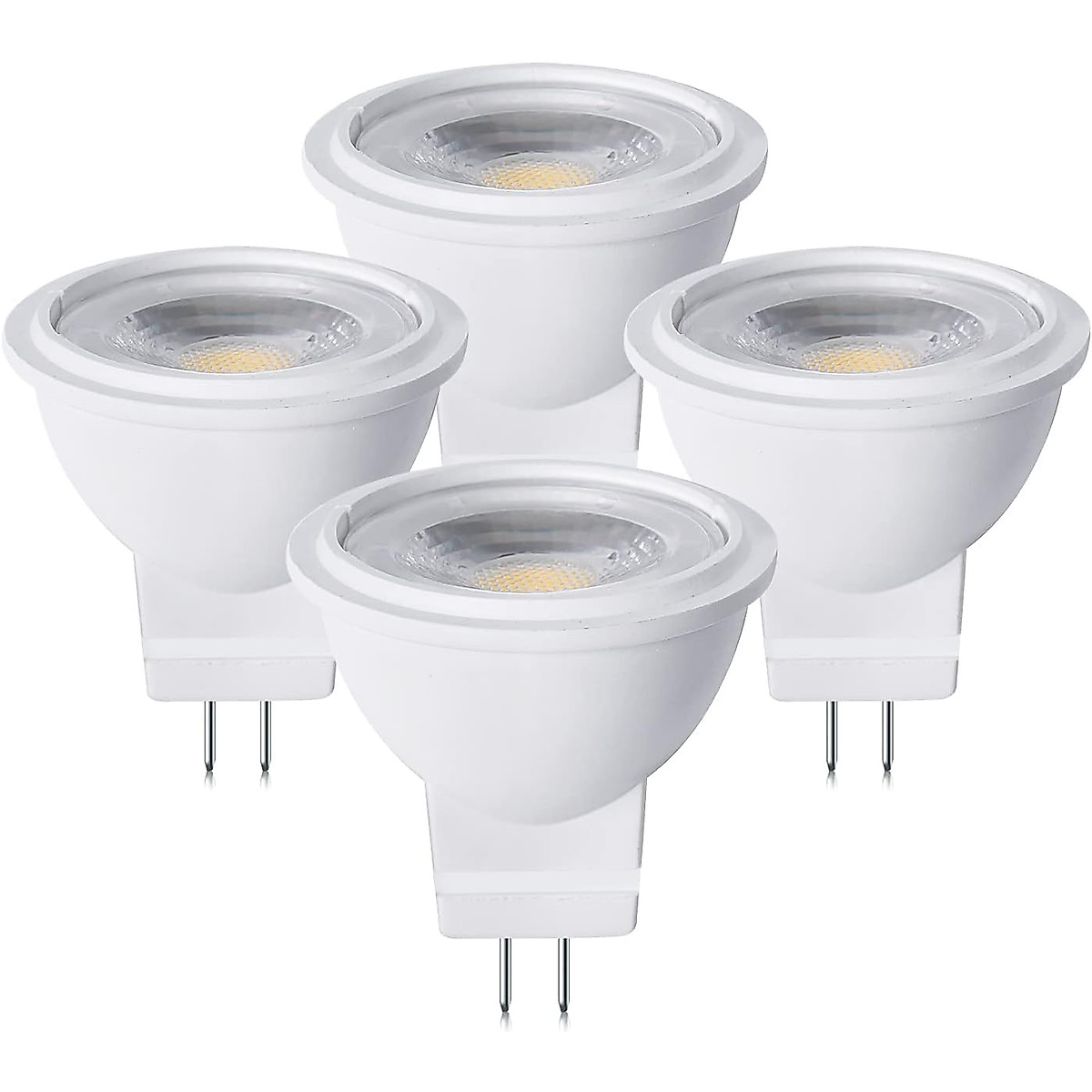 Lustaled 12V MR11 GU4.0 LED Light Bulb 3W G4/GU4/GZ4 Bi-Pin Base LED Spot Light Low Voltage MR11 Landscape Bulbs 25W Halogen Equivalent Warm White 3000K for Accent Recessed Lamp (4-Pack)