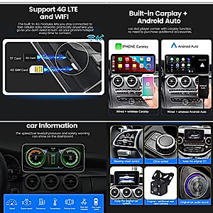 Android 12 Car Stereo GPS Sat Nav for Mercedes-Benz C-Class W204 Class C300 Touchscreen Multimedia Player Mirror Link TPMS CarPlay + DVR,Qualcomm 662 8+256GB 12.5 inch-（2011-2013） NTG4.5 LHD