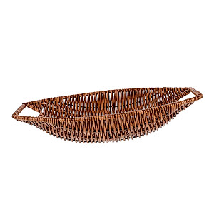 Angoily Rattan Weaving Storage Basket Fruit Bread Snack Woven Basket Simulated Rattan Elegant Decorative