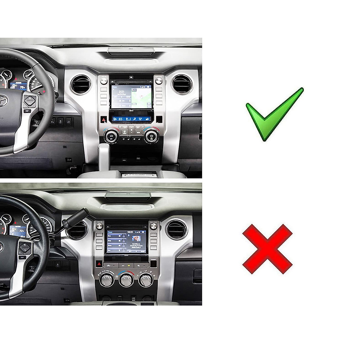 iJDMTOY 5pc-Set Red Aluminum Air Conditioner Stereo Volume/Tune 2WD/4WD Switch Turner Ring Covers Compatible with 2017-2021 Toyota Tundra w/ 2-AC Center Console