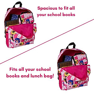 Miraculous Ladybug Cat Noir Backpack Set with Lunch Bag for Girls, 16 inch, 5 Piece Value Set, Pink