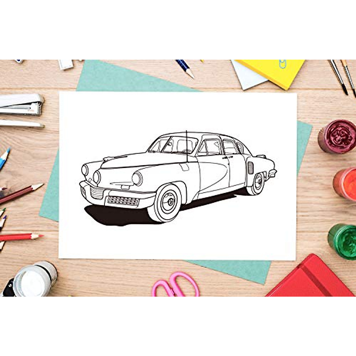 Classic Cars Coloring Book: A Collection of 50 Iconic Classic Cars | Relaxation Coloring Pages for Kids, Adults, Boys, and Car Lovers