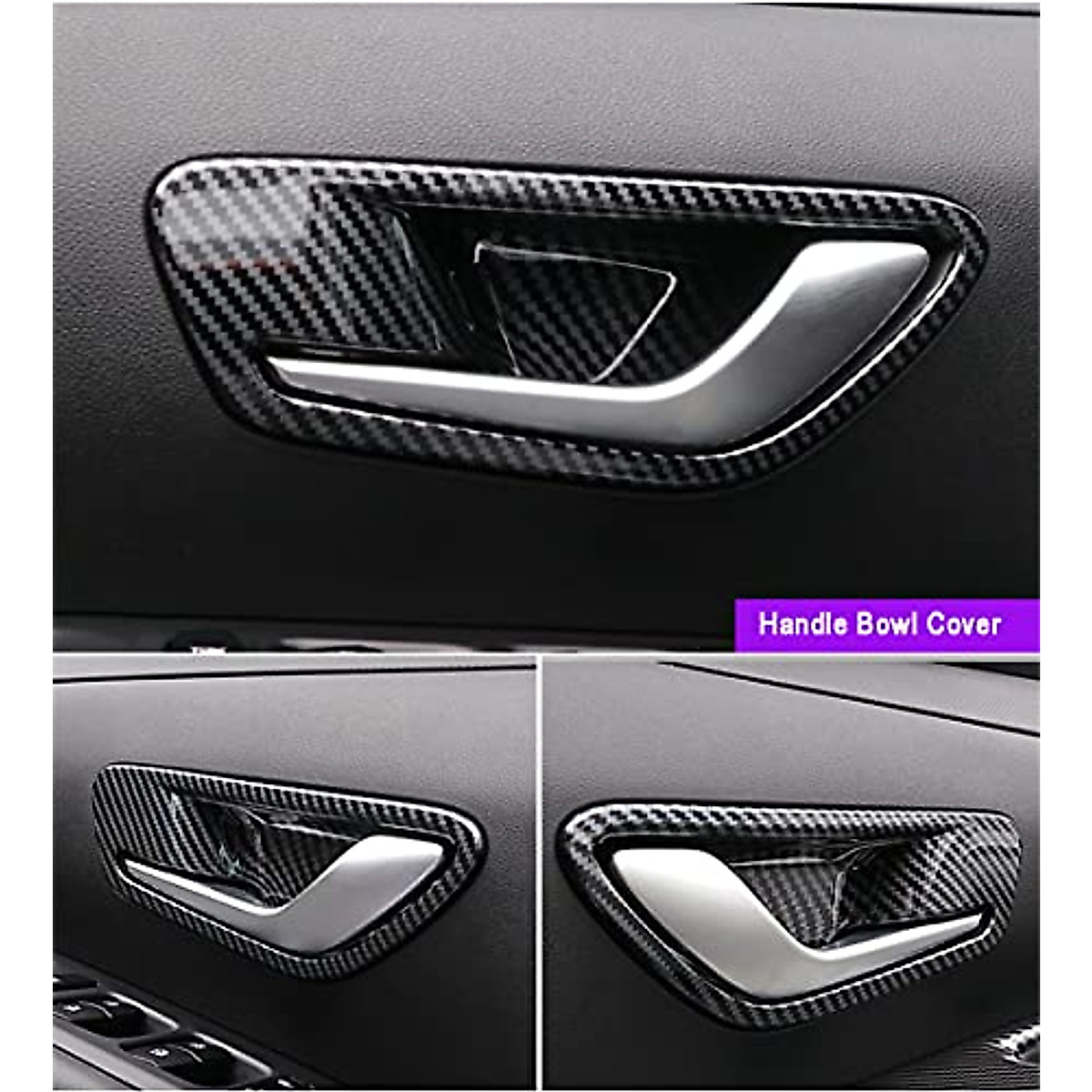 HIGH FLYING for Hyundai Tucson 2022 2023 Car Accessories Door Handle Bowl Cover ABS Carbon Fiber Grain 4pcs