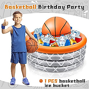 Honoson 1 Pcs Inflatable Cooler Inflatable Basketball Drink Cooler Inflatable Cooler for Parties Supplies Basketball Sports Themed Parties