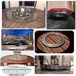 Ø 8in 10in 12in 14in 16in 20in 24ni 27in 32in Lazy Susan Silent Rotating Bearing Turntable With Threaded Rubber Pad 360 Degree Swivel Turntable Heavy Duty Aluminium Alloy Swivel Base