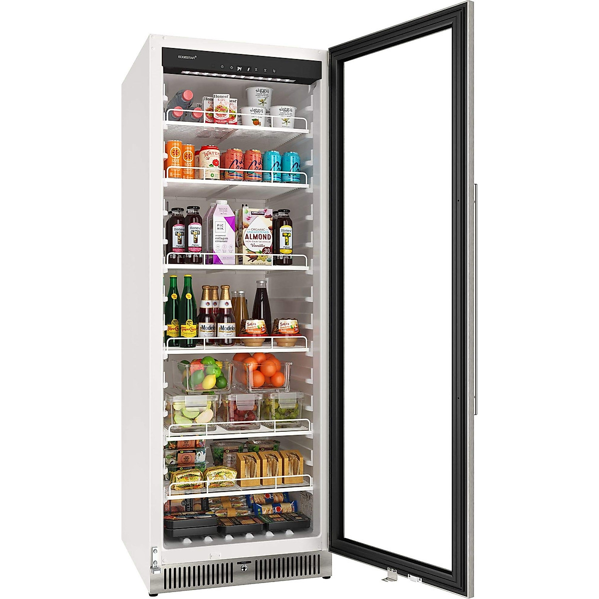 EdgeStar VBM131 24 Inch Wide 13.7 Cu. Ft. Commercial Beverage Merchandiser With Temperature Alarm and Reversible Door - Stainless Steel
