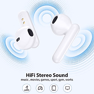 Wireless Earbuds for iPhone 14 Pro Max,Bluetooth Earbuds with Volume Control Microphone Touch Control HiFi Stereo Wireless Earphone for Oneplus 11 10T Pixel 7 Pro Galaxy S23 S22 Ultra S21 S20 Fe