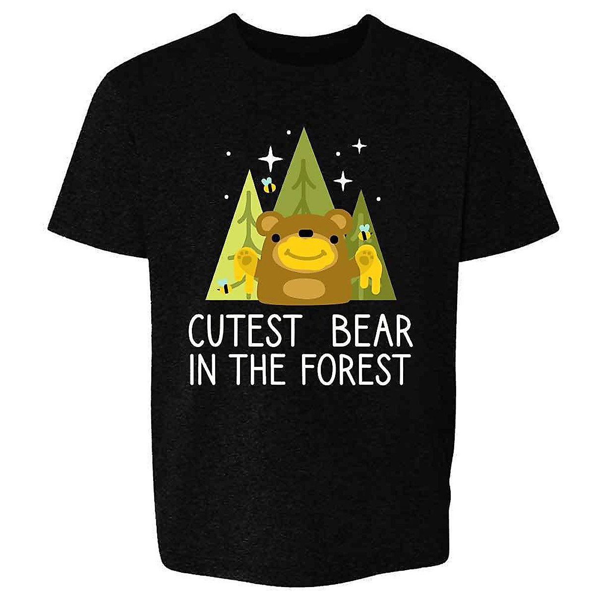 Pop Threads Cutest Bear in The Forest Adorable Baby Toddler Kids Girl Boy T-Shirt Black 2T