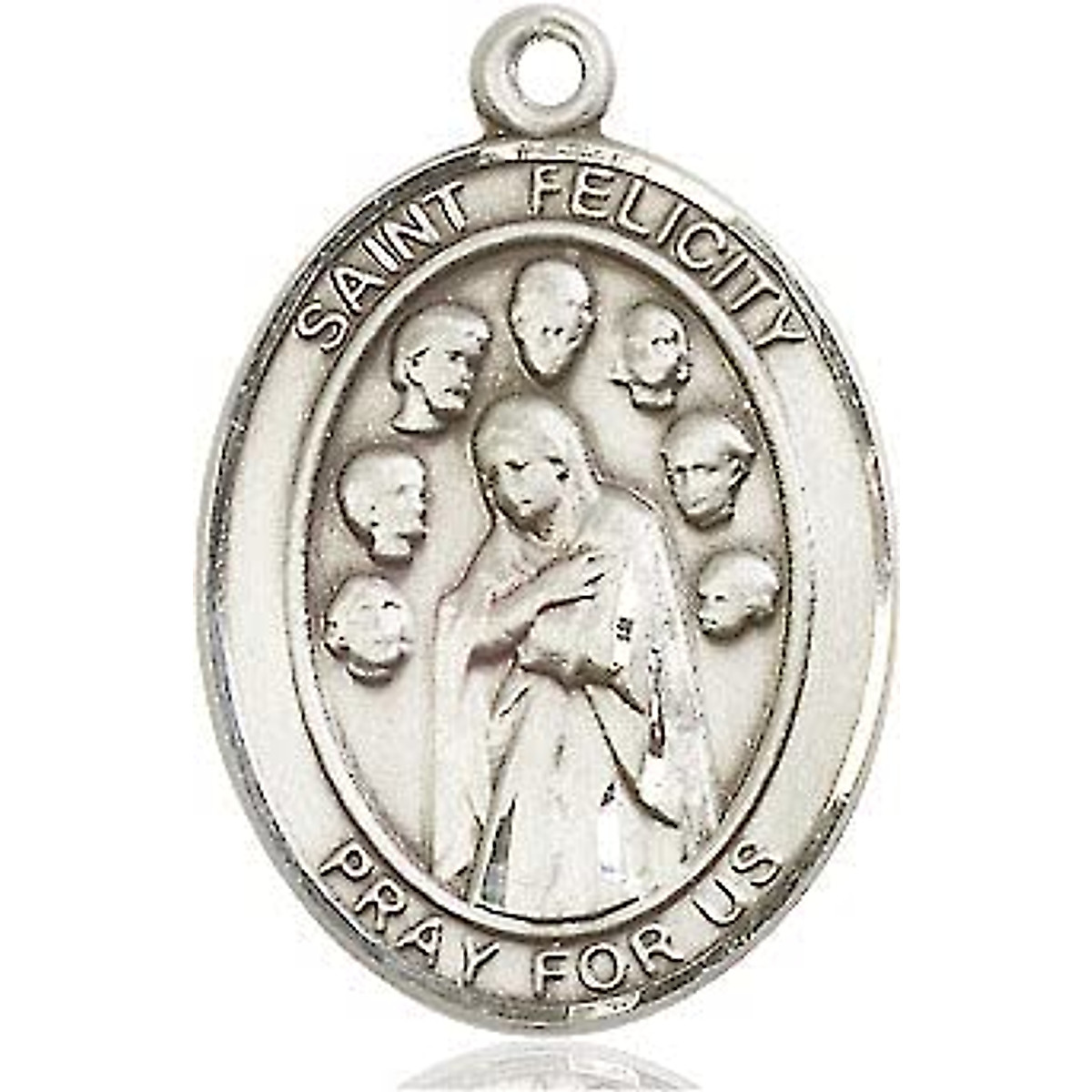 Extel Large Oval Sterling Silver St. Felicity Medal, Made in USA