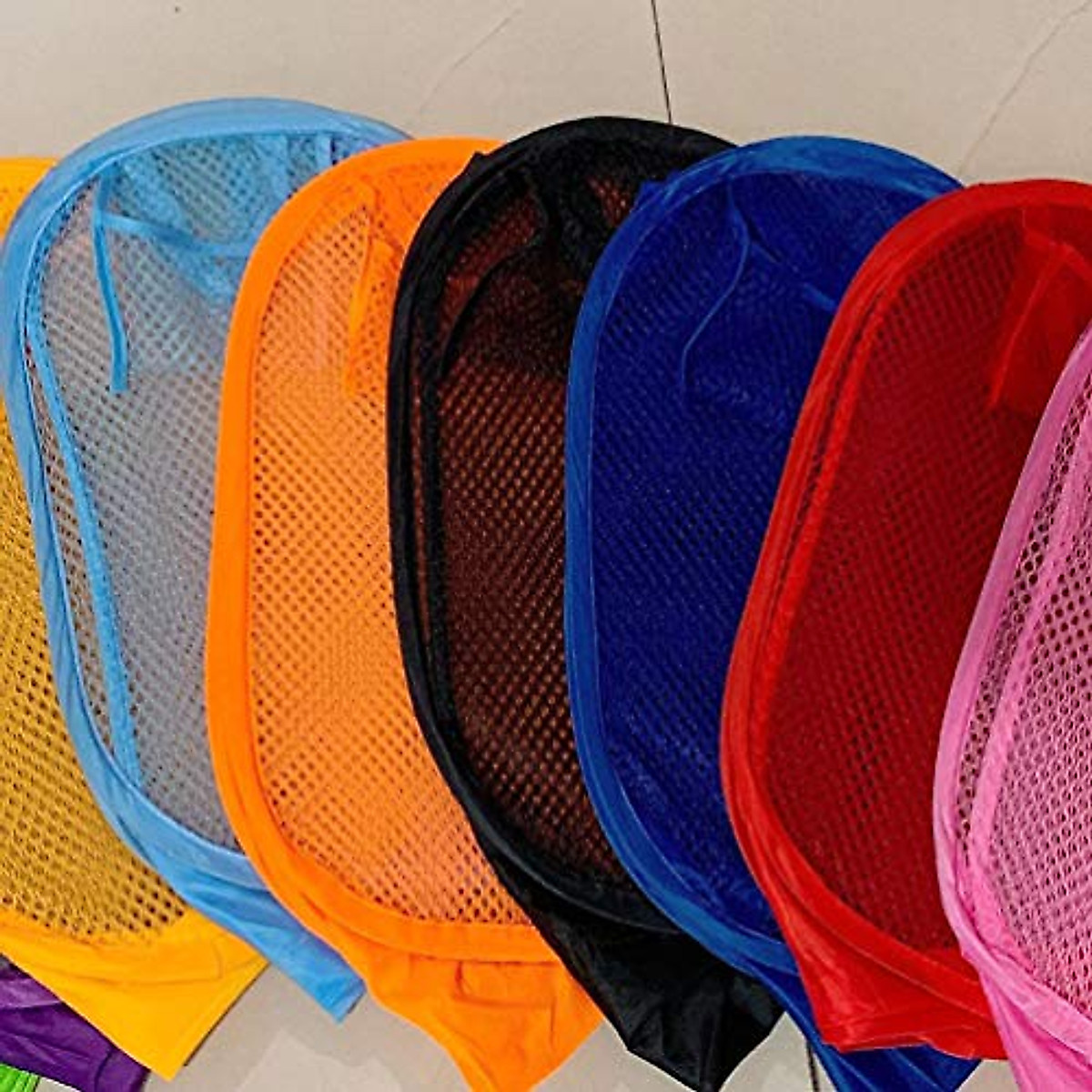 Yardwe Popup Mesh Laundry Basket, 2PCS Collapsible and Portable Clothes Washing Laundry Hamper for Laundry Room, Bathroom, Kids Room, College Dorm or Travel (Black, 30x30cm)