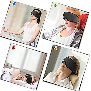 MOITA Sleep Headphones Bluetooth Sleep Mask, 3D Sleeping Eye Mask with Built-in Sponge Speakers, Wireless Bluetooth Headphones Sleep Mask for Sleeping, Napping, Travelling, Yoga, Meditation (Black)