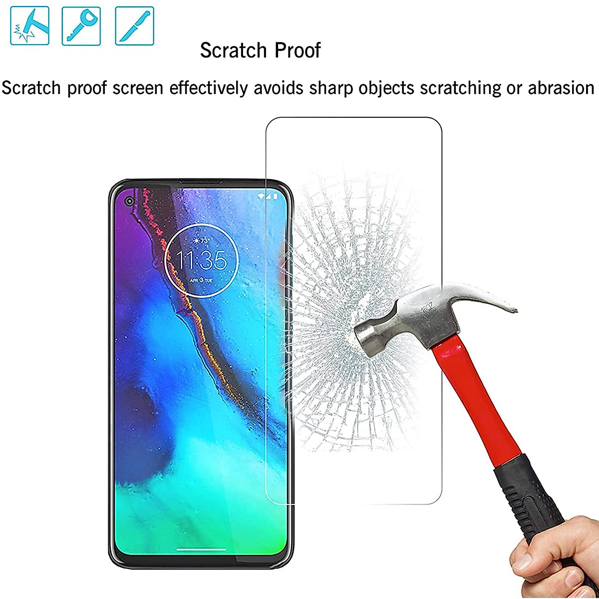 Futanwei [4 Pack] Screen Protector for Vortex Z22 Cell Phone | Vortex Z22 Screen Protectors | Tempered Glass Film | 9H Hardness | HD Transparency | Bubble Free | Anti-Scratch | Anti-Fingerprint