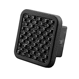 Diamond Crystal Bling Rhinestone Trailer Hitch Cover tube Insert Fits 2" Receivers (Fits 2" Receivers, Black)
