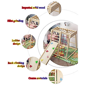 DUTUI Home Kindergarten Small Naughty Castle Playground, Children's Slide, Indoor Solid Wood Children's Climbing Frame Swing Combination