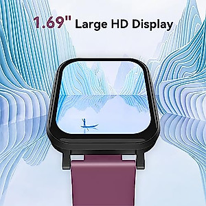 MAXTOP Smart Watch for Women Men,1.69" Touch Screen Fitness Tracker for iPhone Android Phone IP68 Waterproof,Finess Watch with Step Calorie Counter Sleep Monitoring Pedometer Watches, T11 Pro+ Purple