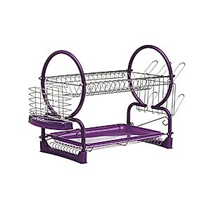 Premier Housewares 2-Tier Dish Drainer - Purple