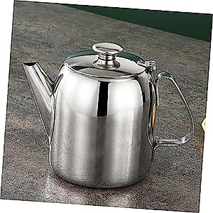 NOLITOY 1pc ounce teapot coffee pot for camping metal stock tank stainless steel water jug vinegar serving bottle bacon grease container stovetop kettles Heating Teakettle Strainer Kettle
