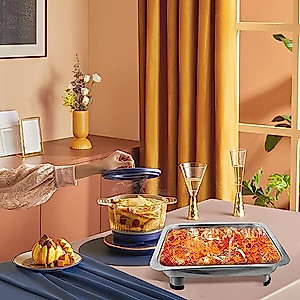 Metal Tray Chafing Dish Buffet Set Stainless Steel Rectangular Chafers with Cover Lid Buffet Server Food Warmer Catering Pan Hot Steam Table Tray Stainless Steel Griddle