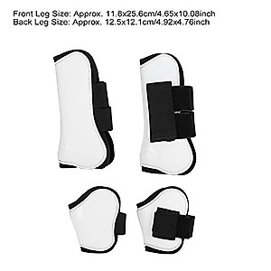 Zerodis Horse Leg Guard, 4PCS PU Shell Horse Front Back Leg Guard Boot Wrap Protective Boots Horse Fly Protection Leg Guards Set During Jump