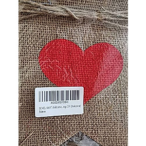 SCHOLMART Just Married Banner, Burlap Wedding Banner, Wedding Decorations, Reception Car Decoration, Bridal Shower Engagement, Photo Prop Prestrung (Just Married - Red Heart)
