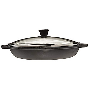 Lodge Seasoned Cast Iron 12 Inch Everyday Pan with Tempered Glass Lid, Black, 1 EA