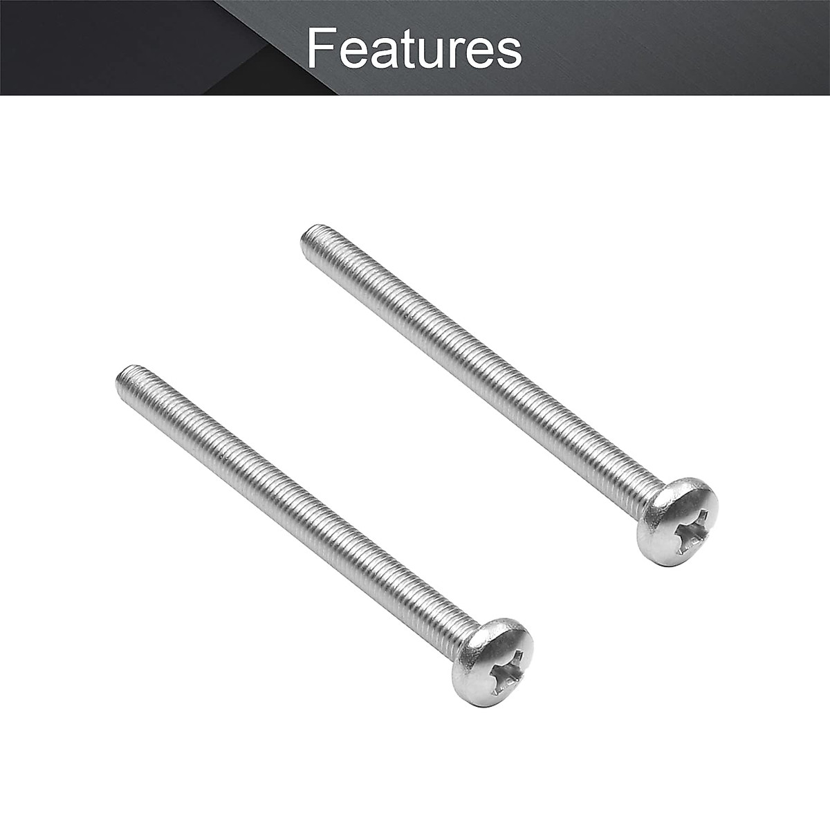 MroMax M8-1.25x100mm Pan Head Screws Phillips Cross Drive Bolts TV Hanging Machine Screws Flat Screen TV Wall Mounts Screws Extra Long 304 Stainless Steel Decent Screws Install Panels Repair 2PCS