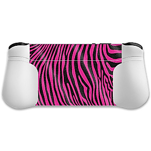MightySkins Glossy Glitter Skin Compatible with Logitech G Cloud Gaming Handheld - Pink Zebra | Protective, Durable High-Gloss Glitter Finish | Easy to Apply | Made in The USA