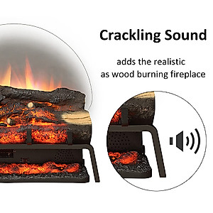 LegendFlame 23" W Free Standing Electric Fireplace Log Set (EF290), Fireplace Insert, Heater 750W/1500W, Crackling Sound, Remote Control