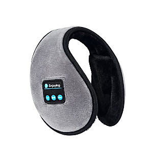 JOYSICAL Wireless Earmuffs, Headphones Earmuffs for Sleep, Wireless Earphone Ear Warmers, Winter Bluetooth Ear Muffs, Womens Ear Muffs Headphones Men's Winter Music Muff (Grey)