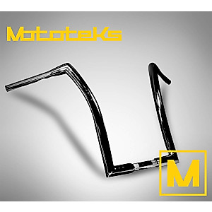 APE HANGER HANDLEBARS FAT 1-1/2" MONSTER BARS FOR HARLEY MODELS (Black, 14")