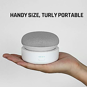 Portable Battery Base for Google Nest Mini 2, GGMM N2 10000mAh Nest Mini 2 Rechargeable Charger Stand Docks, White (Nest Mini or Charge Cord not Included)