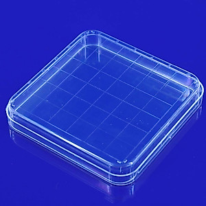 Scicalife 10 Sets Square Petri Dish with Lids, Plastic Material, Container for School Lab Science Experiment