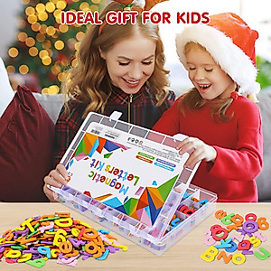 240Pcs Magnetic Letters Numbers for Classroom School Supplies Alphabet Magnets Fridge Foam Letters for Kids with Magnet Board Homeschool Preschool Educational Toys for Toddlers Spelling & Learning ABC
