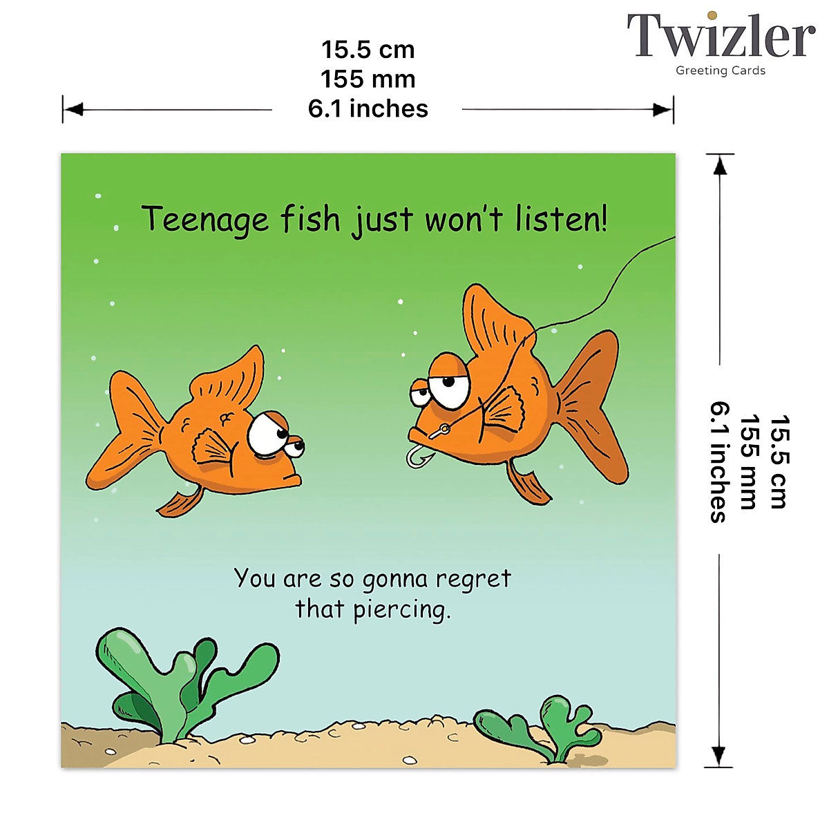Twizler Funny Card Fish - Funny Card Birthday – Blank Card - Humorous Birthday Cards - Funny Birthday Card Women – Funny Birthday Card Men – Funny Card Teenager – Mothers Day Card – Fathers Day Card