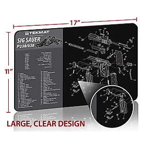 TekMat Sig Sauer P238 Gun Cleaning Mat,Black